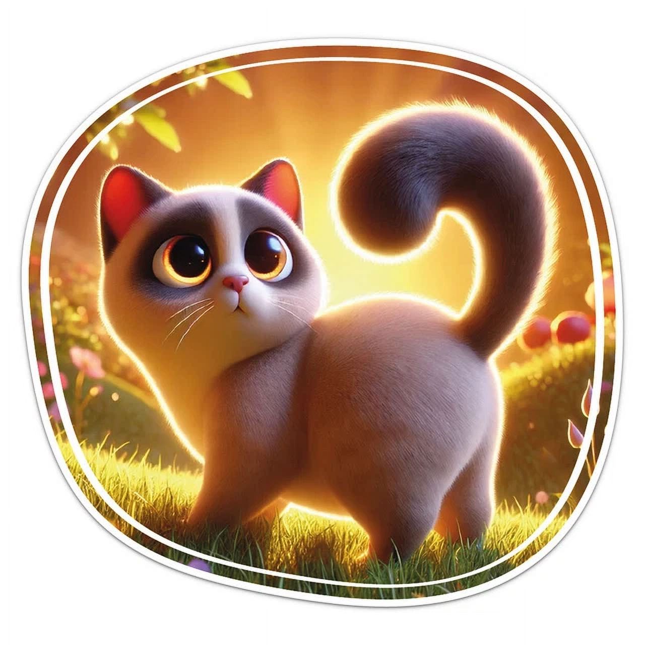 Sweet Manx Cat Sticker Phone Decal Water Bottle Stickers Car Decals ...