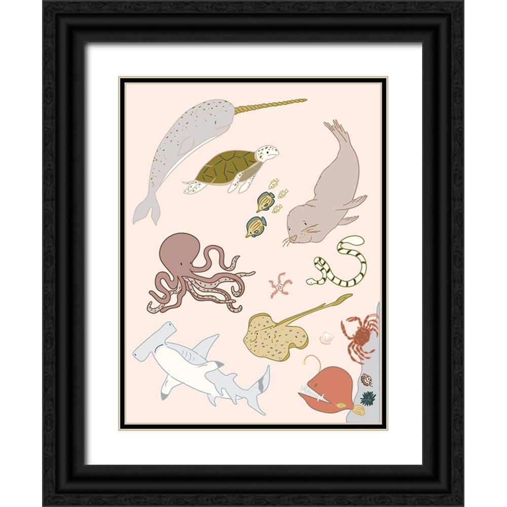 Sweet Melody Designs 19x24 Black Ornate Wood Framed with Double Matting ...