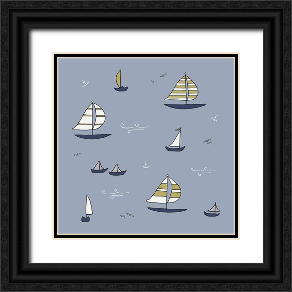 Sweet Melody Designs 26x26 Black Ornate Wood Framed with Double Matting ...