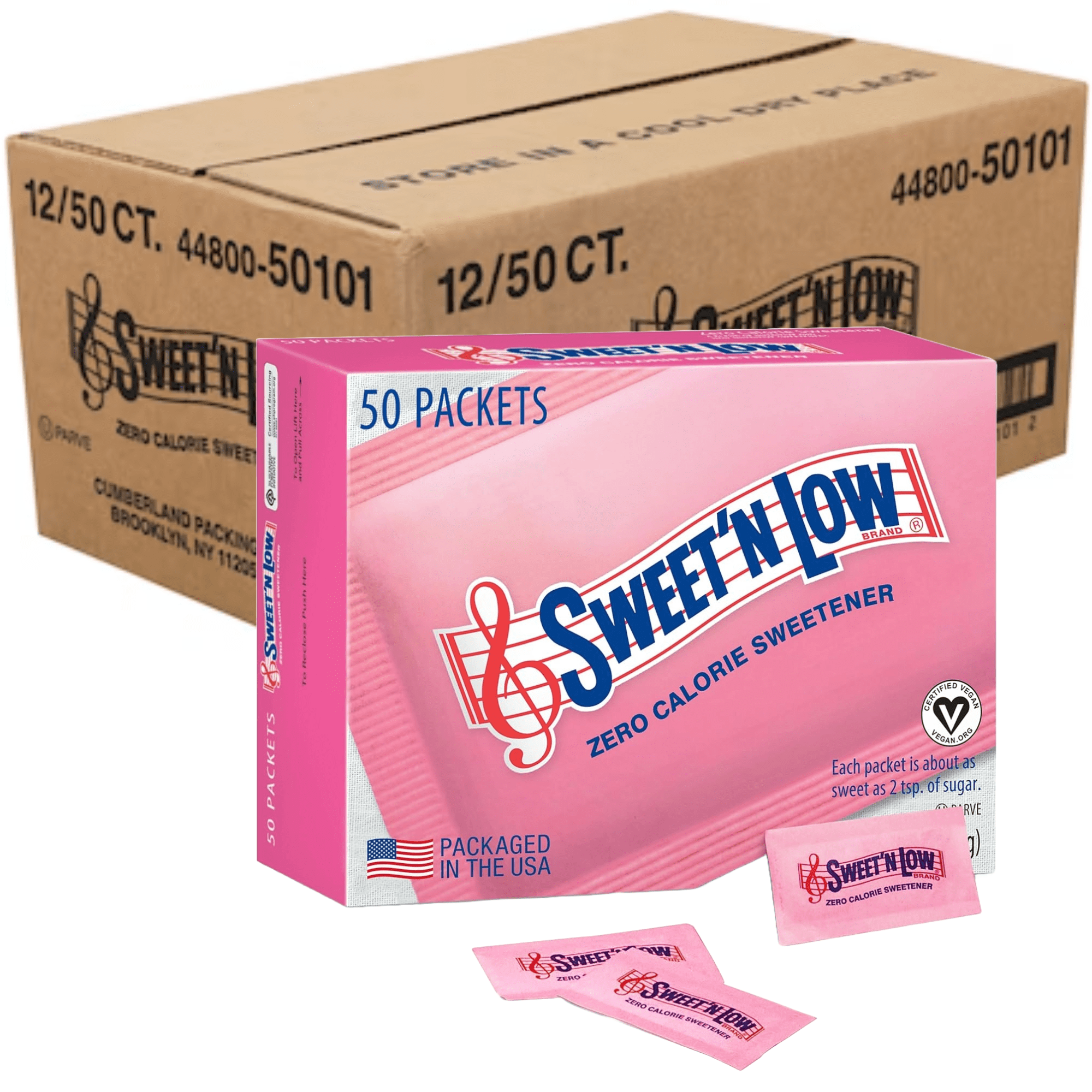 Sweet'N Low Zero Calorie Sweetener Packets, 50 Per Box, Kosher & Gluten ...