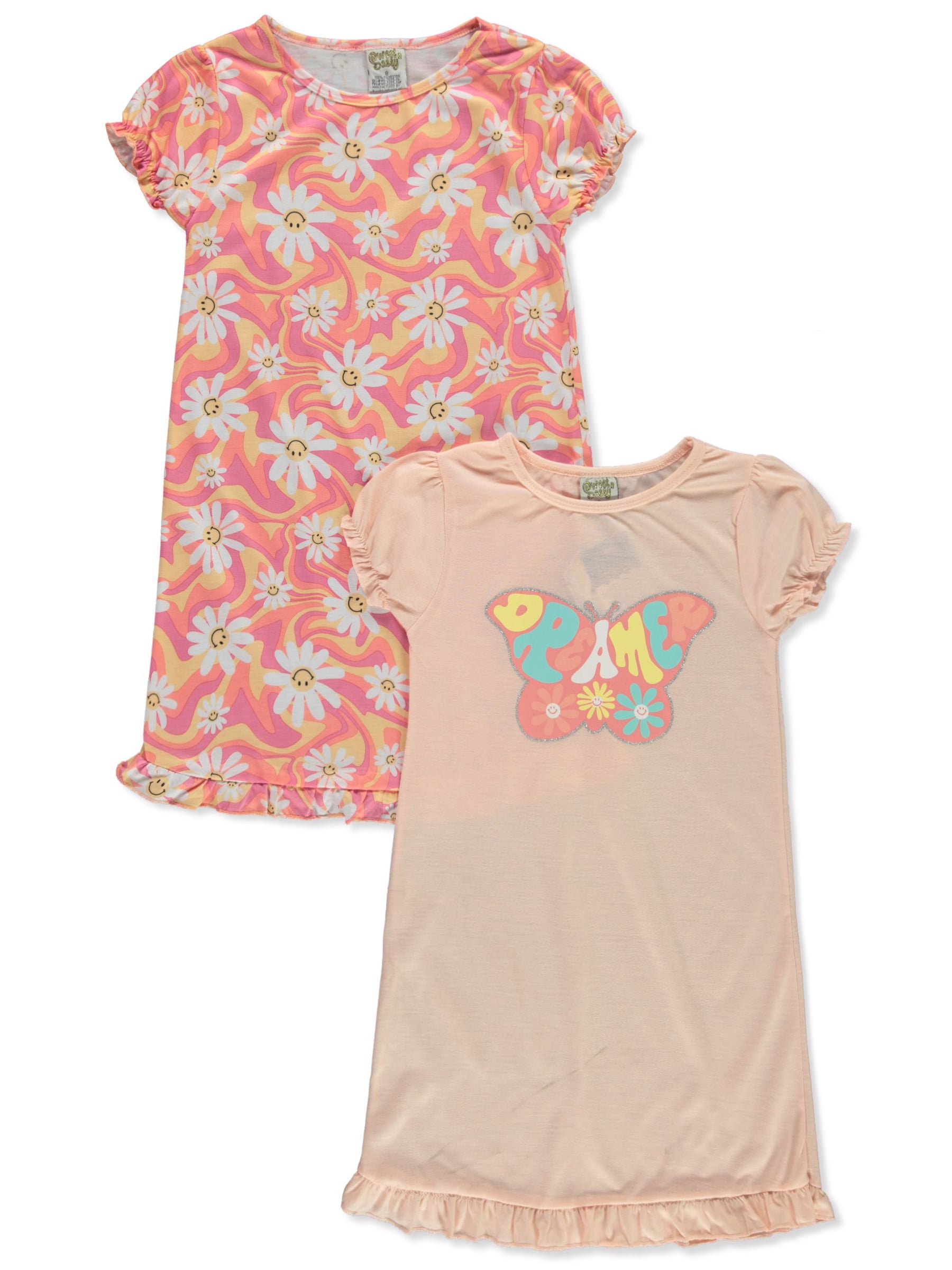 Sweet N Sassy Girls Butterfly Nightgown Pink Multi 10 Big Girls