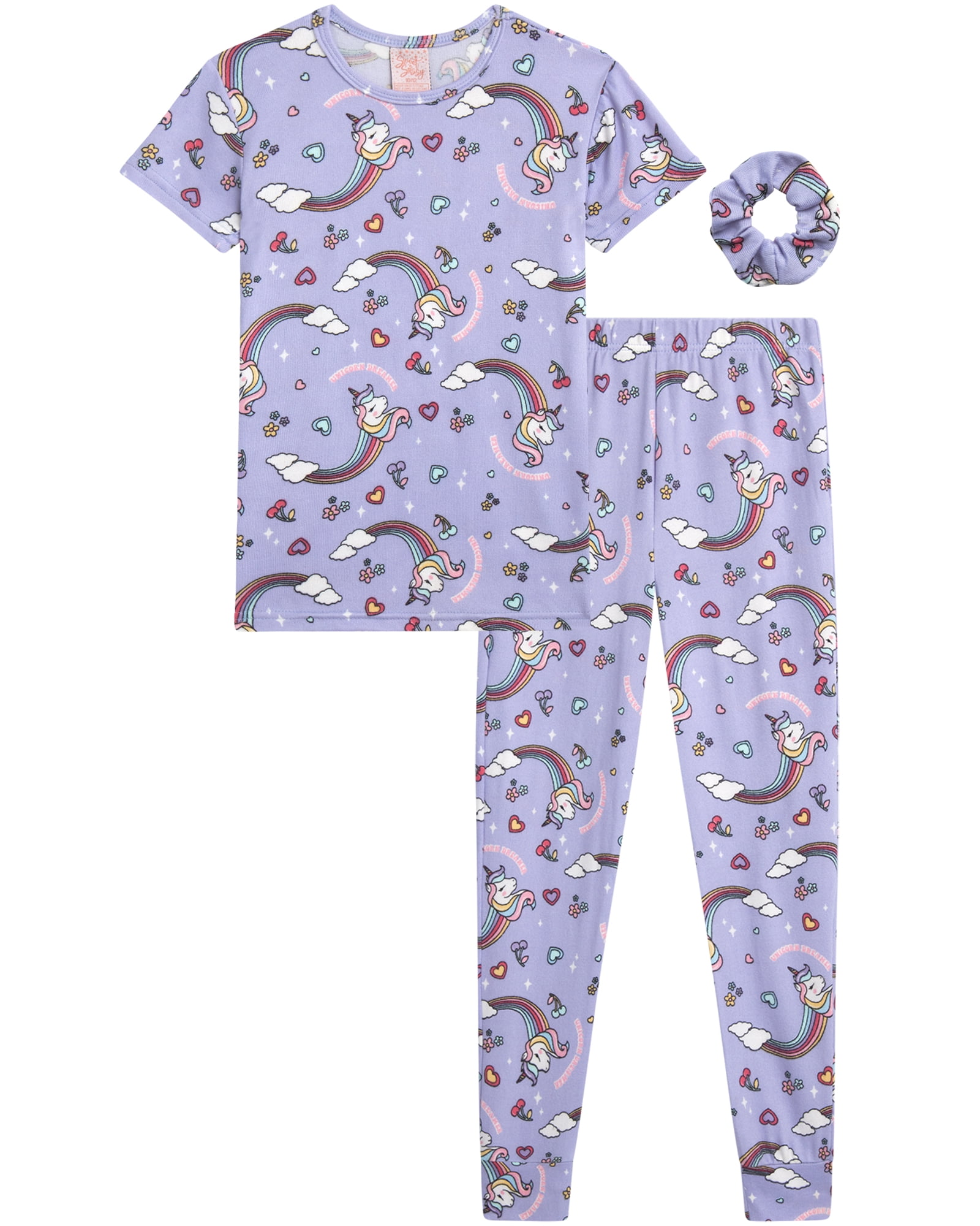 Sweet N Sassy Girls' Pajama Set, 2 Piece, Snug Fit Sleep Shirt and ...