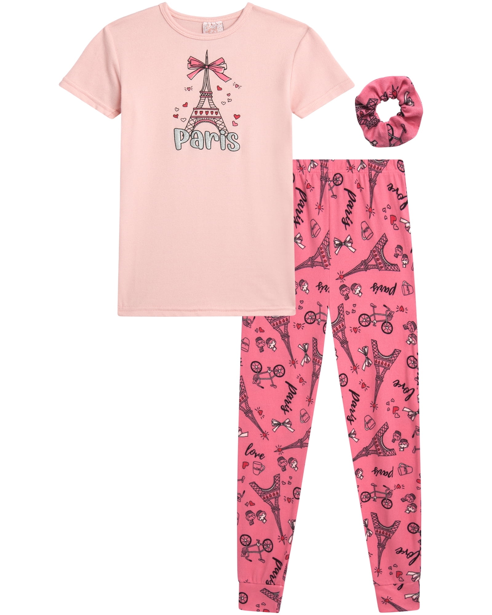 Sweet 'N Sassy Girls' Pajama Set - 2 Piece Hacci Snug Fit Sleep Shirt ...