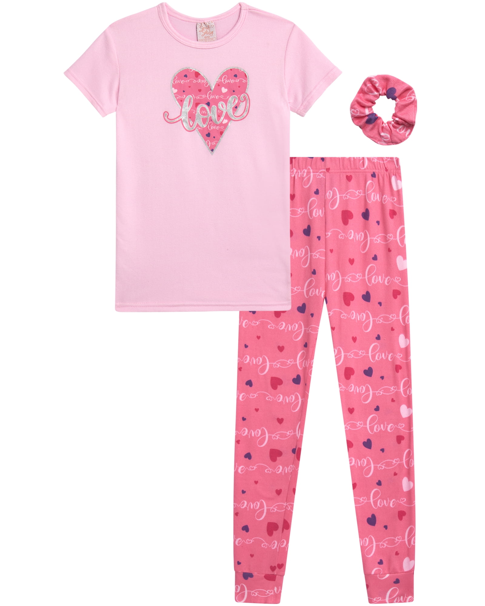 Sweet N Sassy Girls' Pajama Set, 2-Piece Hacci Snug Fit Sleepwear ...