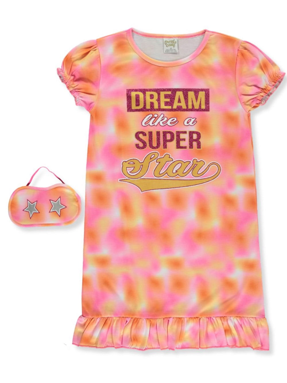 Sweet N Sassy Girls Super Star Nightgown With Sleep Mask Set Big