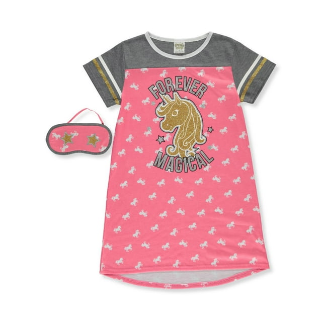 Sweet N Sassy Girls Unicorn Nightgown With Sleep Mask Set Big Girls