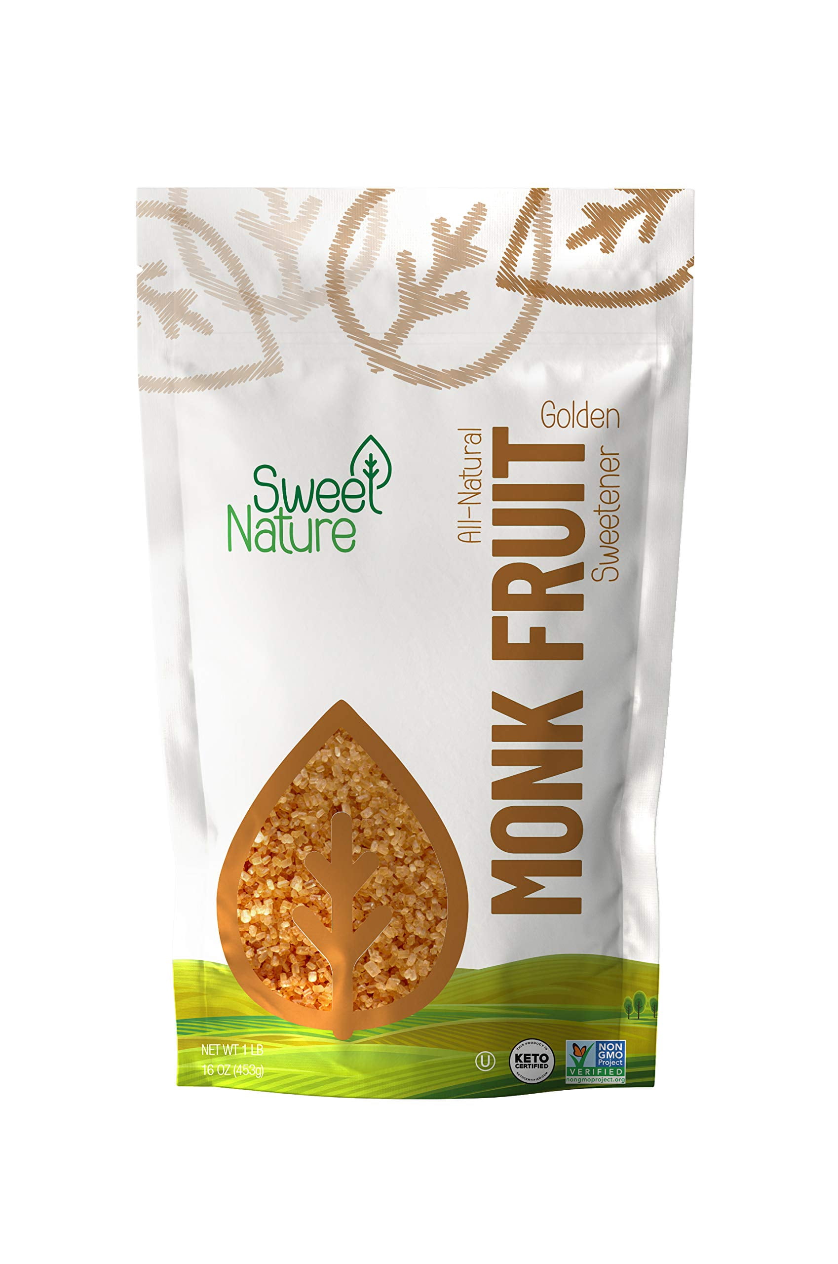 Sweet Nature Golden Monk Fruit Sweetener - Great Brown Sugar Substitute ...
