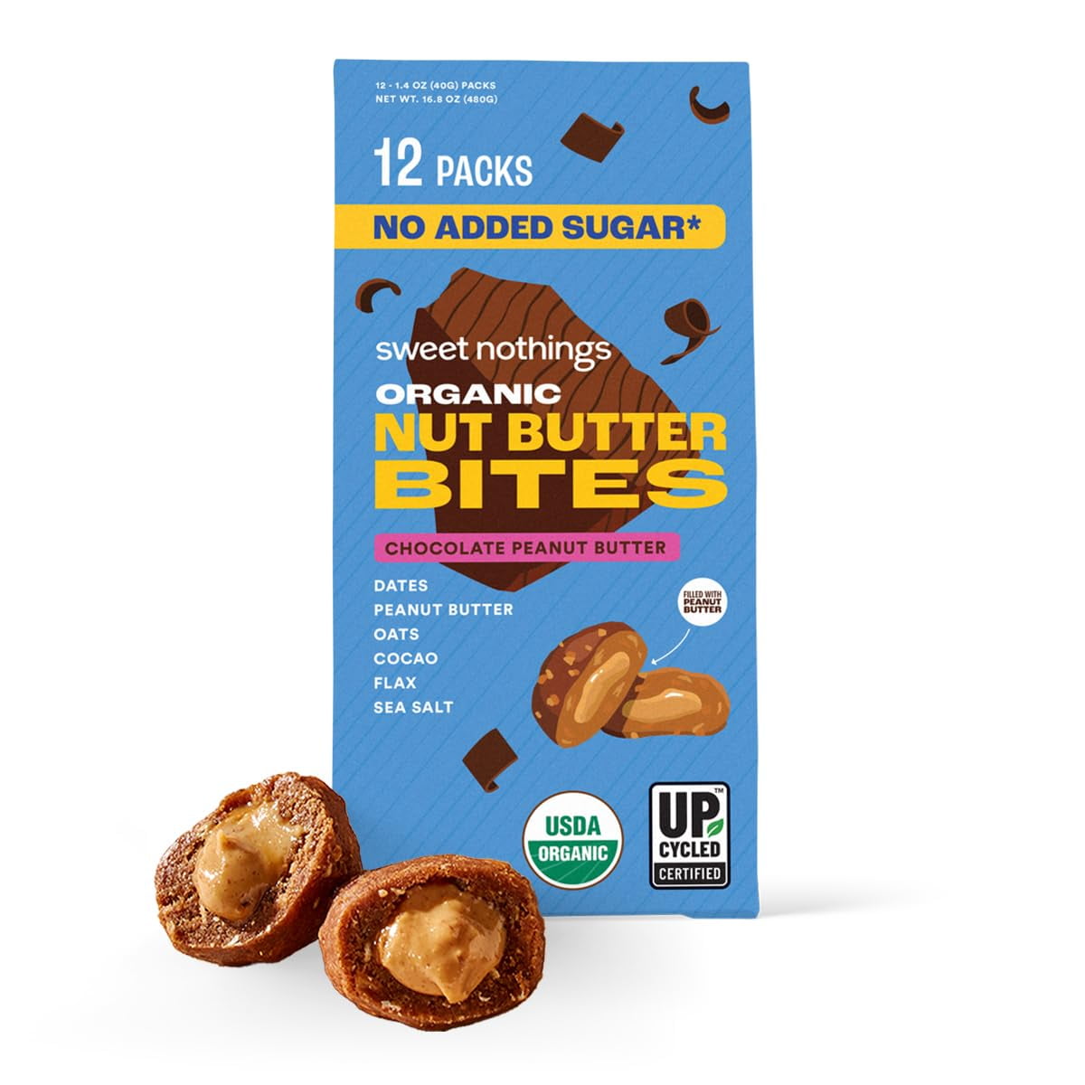 Sweet Nothings, Chocolate, USDA Organic Nut TVS1 Butter Bites Bar, Nut ...