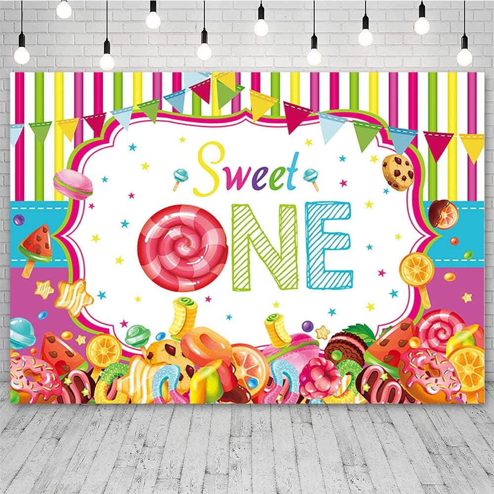 Sweet One Backdrop Girl 1st Birthday Photography Background Colorful ...