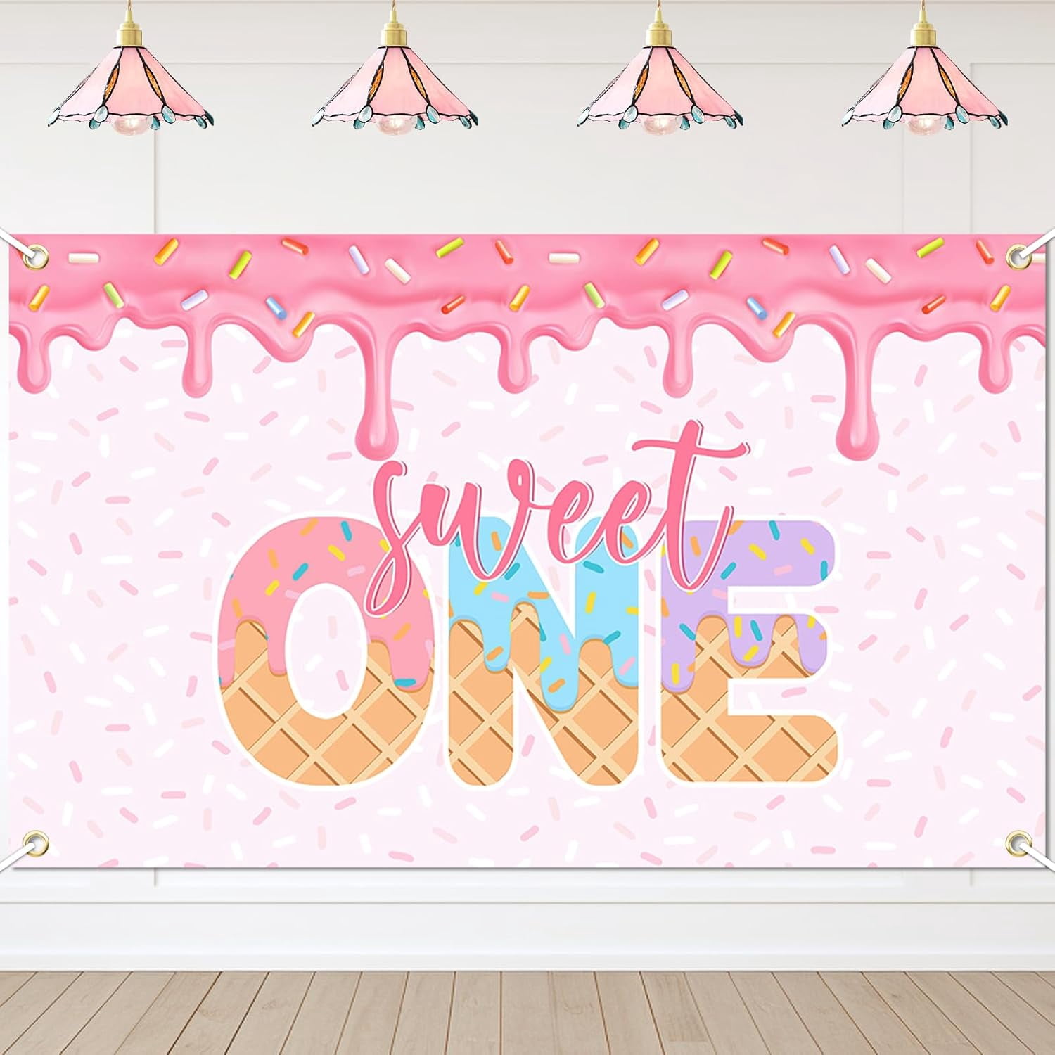 Sweet One Banner Sweet One Birthday Party Decorations Donut Birthday ...