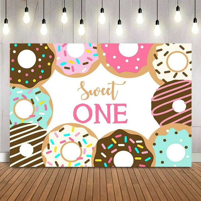 Sweet One birthday backdrop donut theme party decoration 1st birthday ...