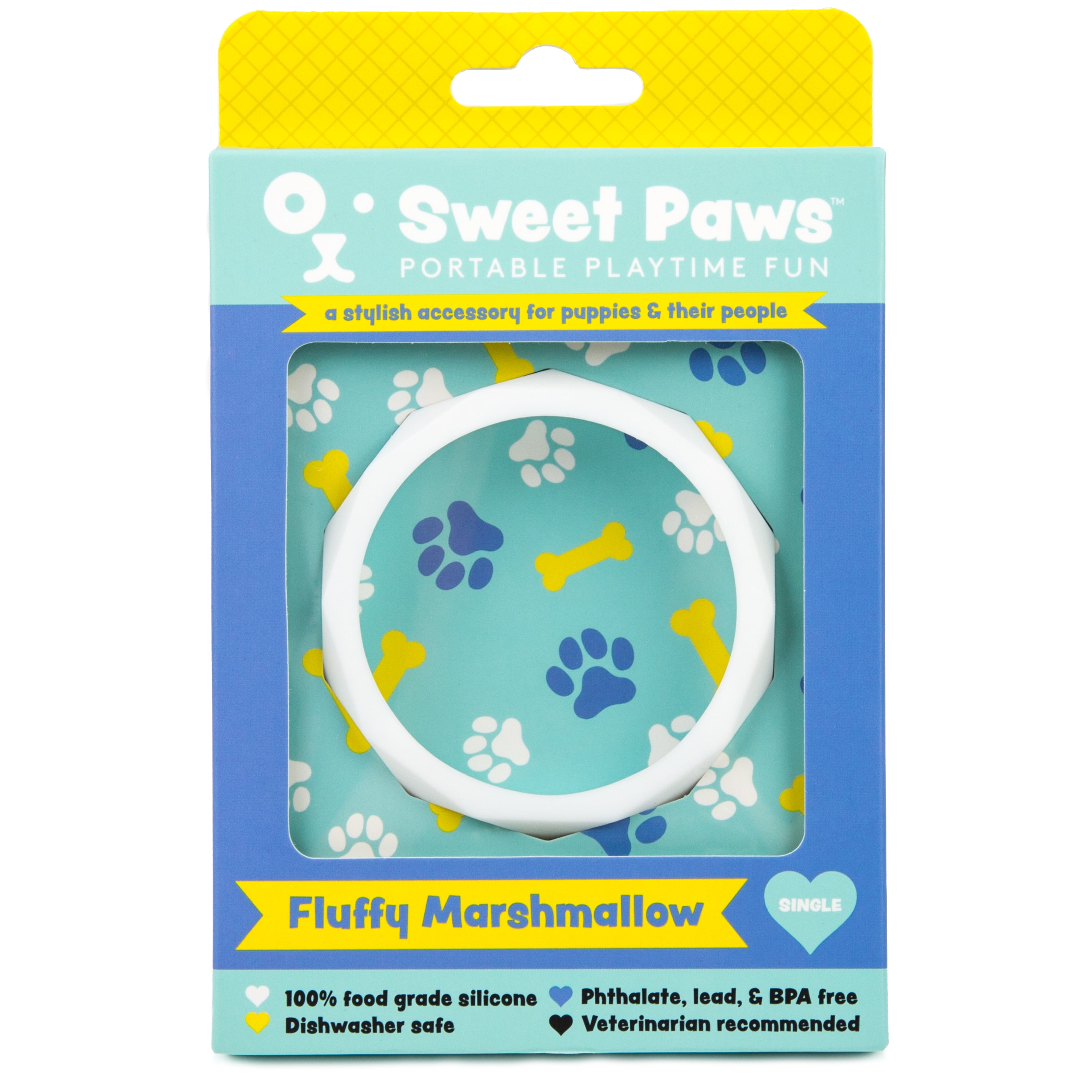 Sweet Paws Nontoxic Wearable Puppy Teether, Fluffy Marshmallow ...