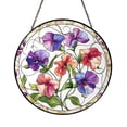 Sweet Pea Flower Faux Stained Glass Window Cling – Floral Vinyl Decor ...