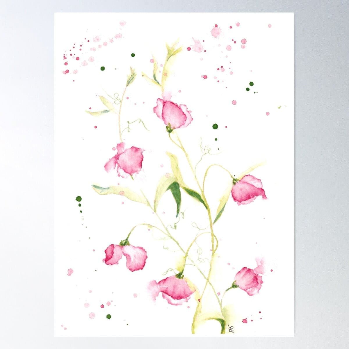 Sweet Pea Poster Wall Art, Modern Wall Decor For Living Room Bedroom ...