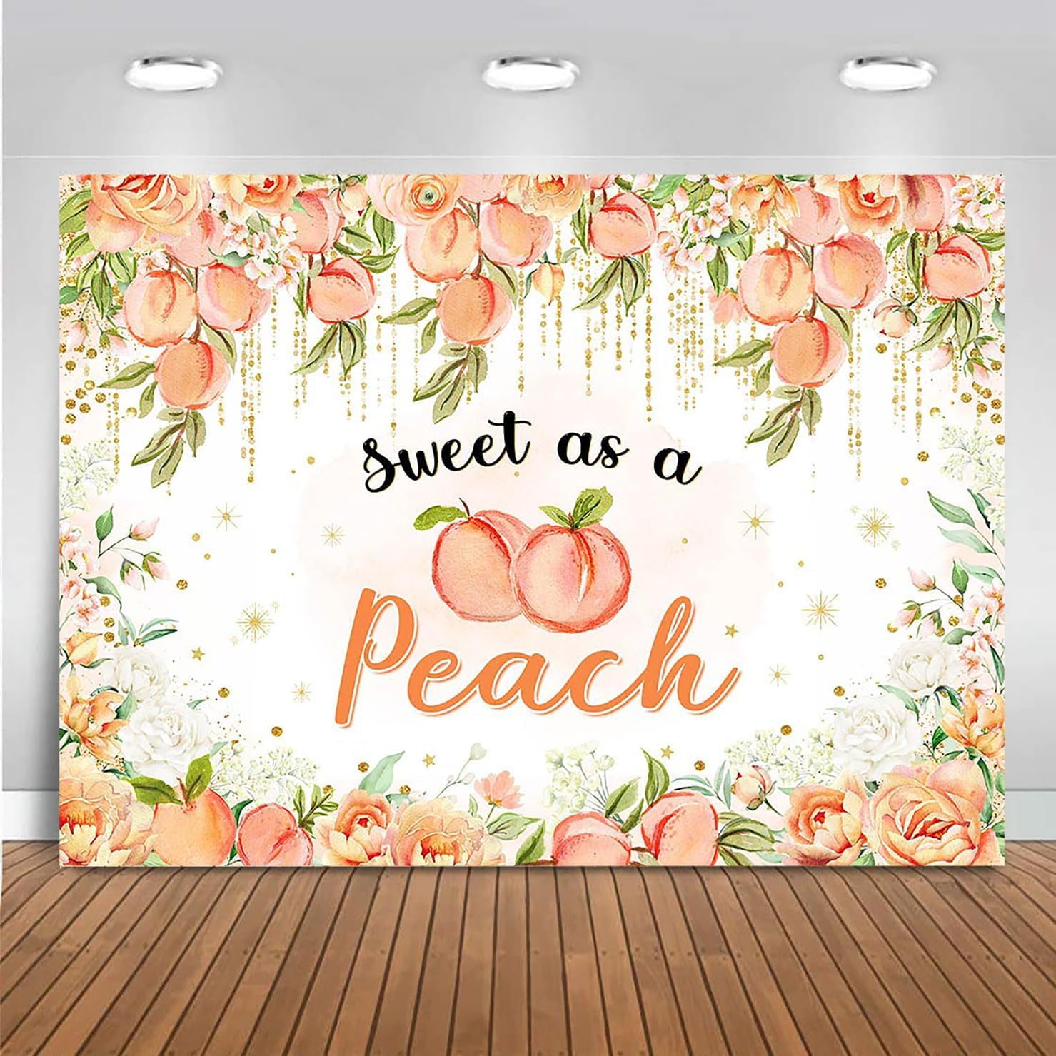 Sweet as Peach Backdrop for Baby Shower One Sweet Peach Birthday ...