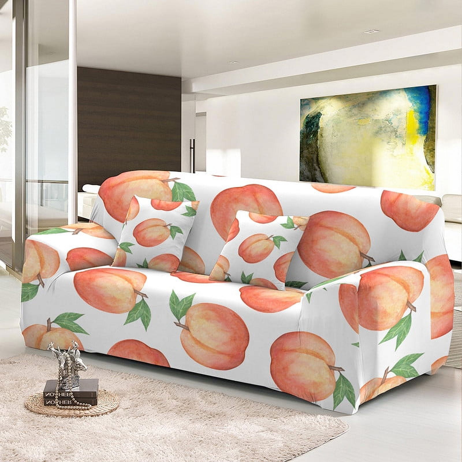 Sweet Peach Pattern Sofa Cover Sectional Corner Cartoon Couch Covers 1 ...