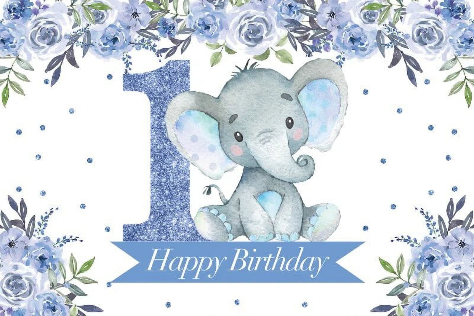 Sweet Pink Elephant Birthday Backdrop Newborn Baby Shower 1st Birthday ...