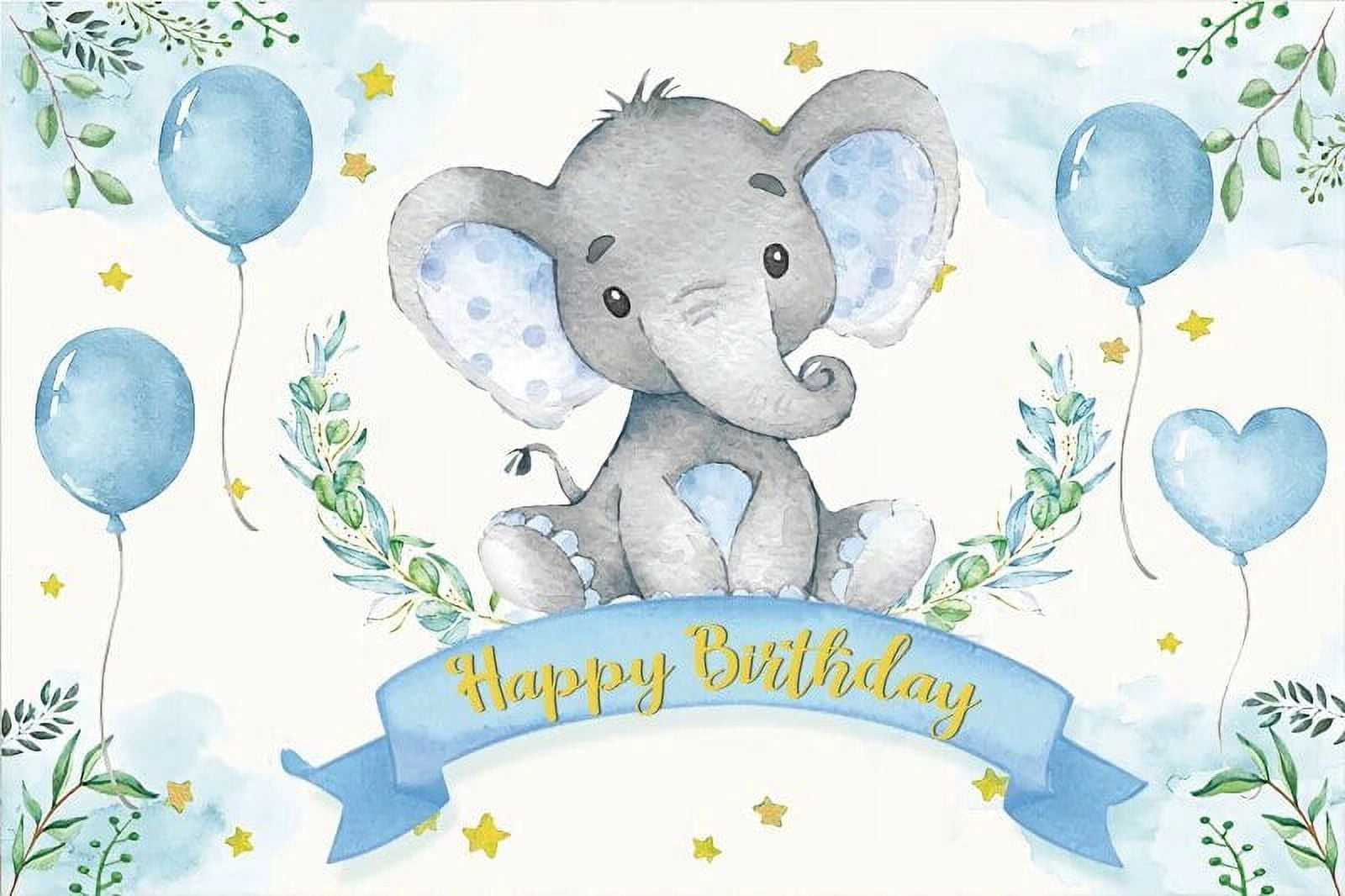 Sweet Pink Elephant Birthday Backdrop Newborn Baby Shower 1st Birthday ...