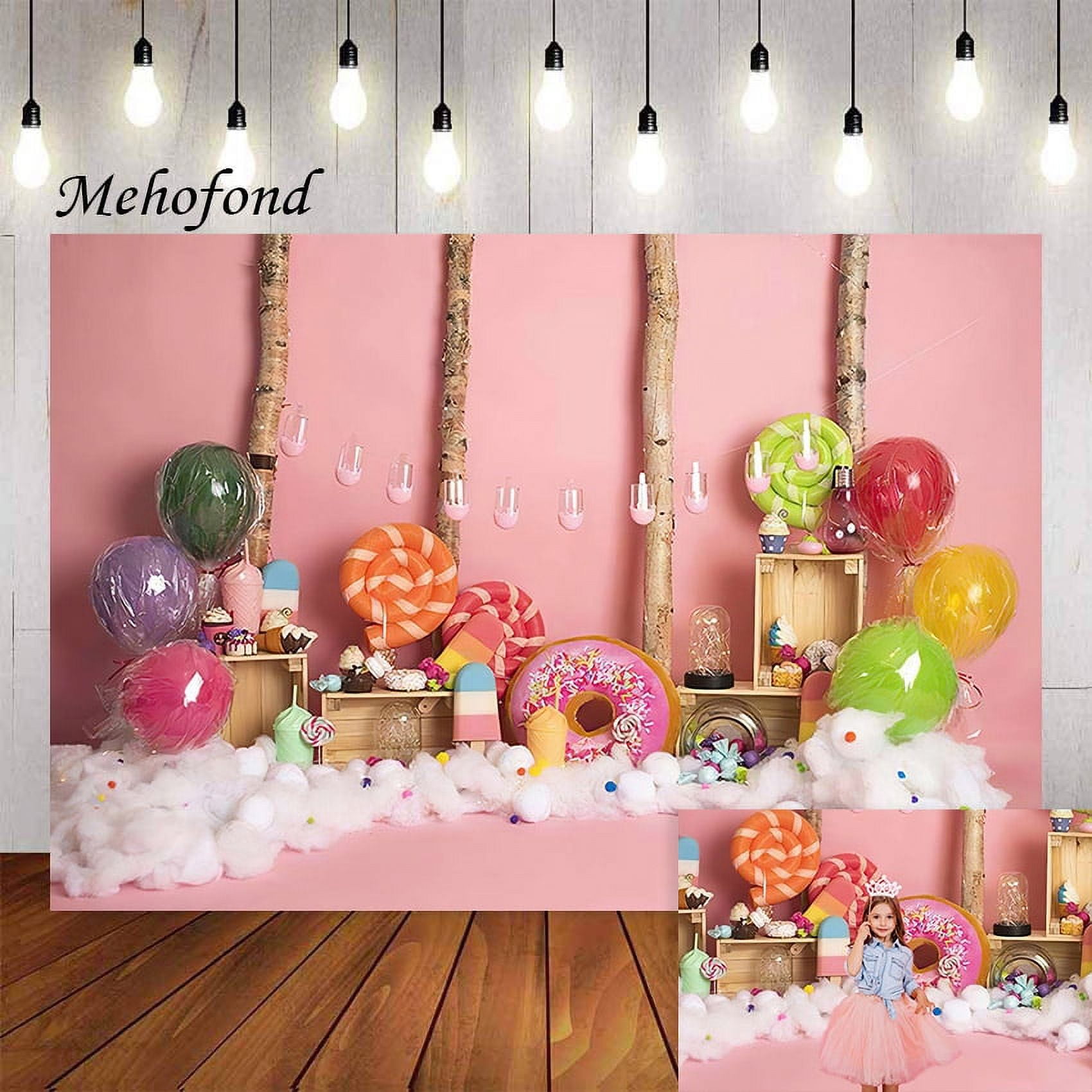 Sweet Pink Lollipop Candy Doughnut Girl Birthday Party Cake Smash ...