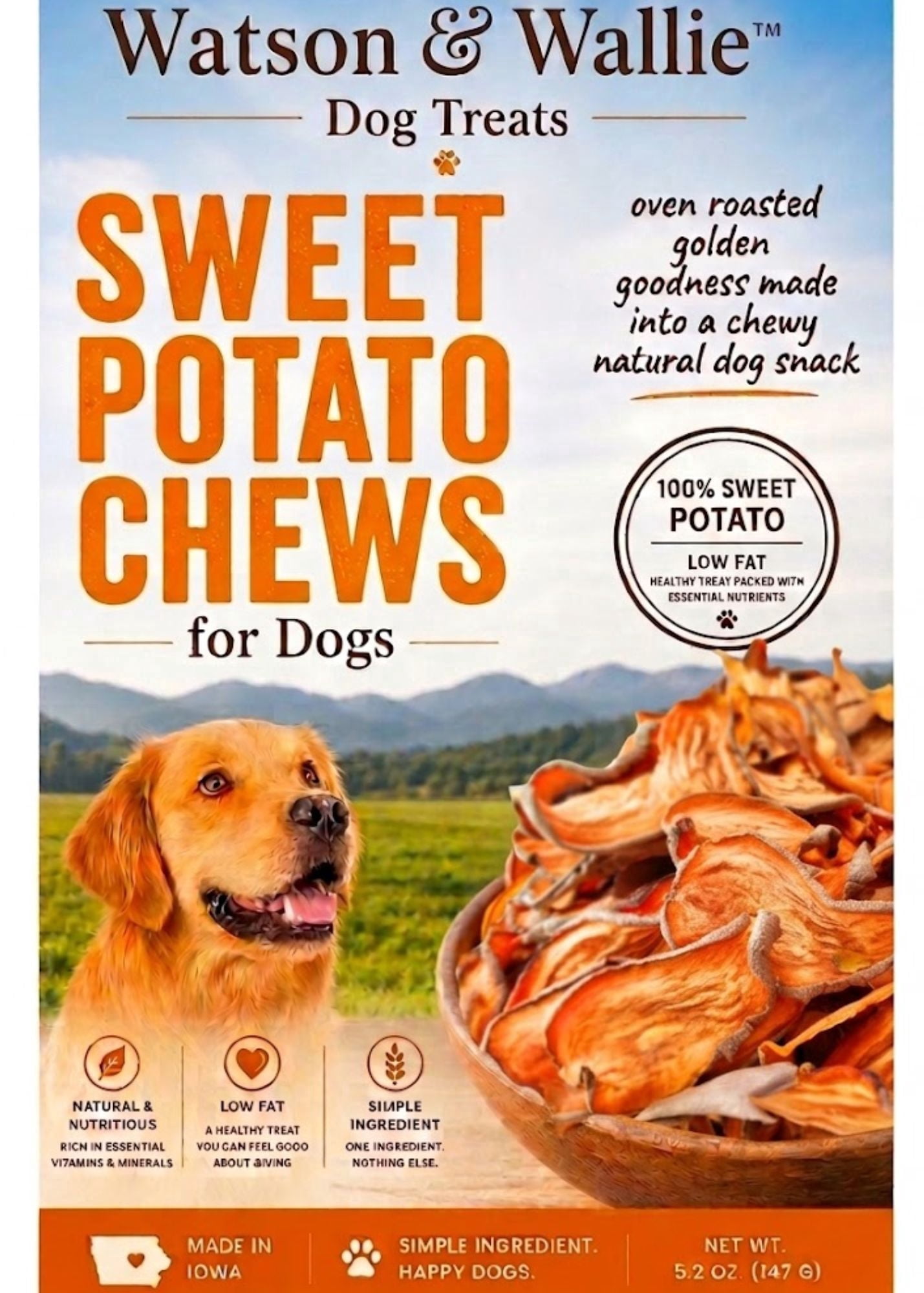 Watson & Wallie Sweet Potato Chews – Single Ingredient Dog Treats ...
