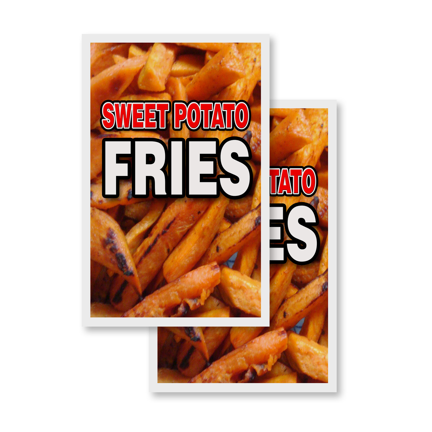 Sweet Potato Fries (2-PACK) 24" x 36" Vinyl Decals | Sign Insert Peel ...