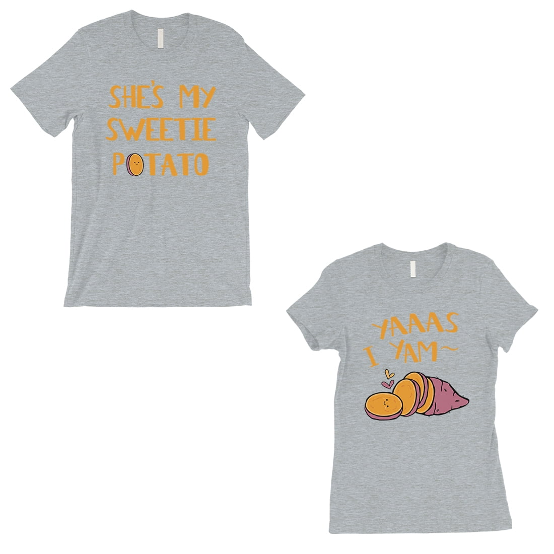 Sweet Potato Yam Matching Couple Gift Shirts Grey For Anniversary ...