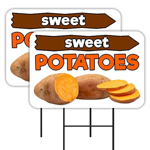 Sweet Potatoes 2 Pack Yard Signs 16" x 24" - Double-Sided Print, with ...