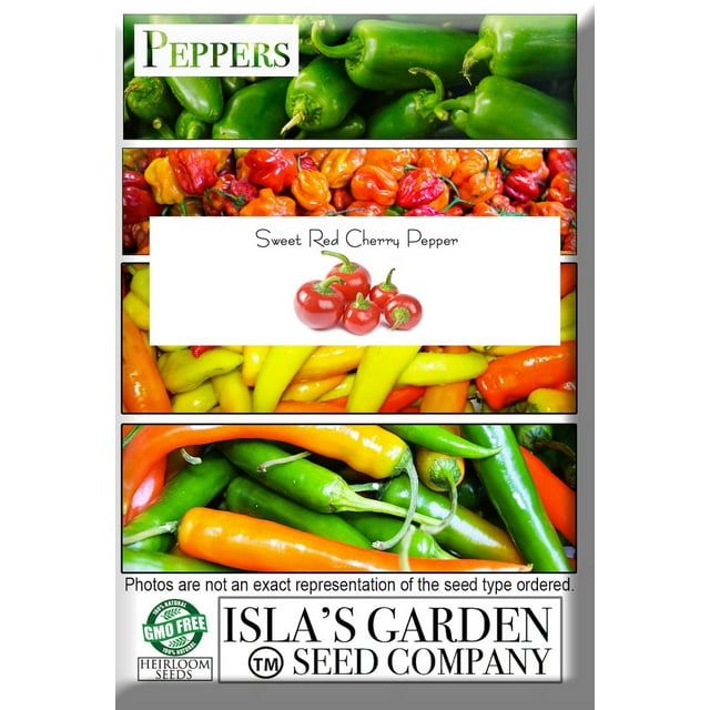 Sweet Red Cherry Pepper Seeds, 25 Heirloom Seeds Per Packet, Non GMO ...