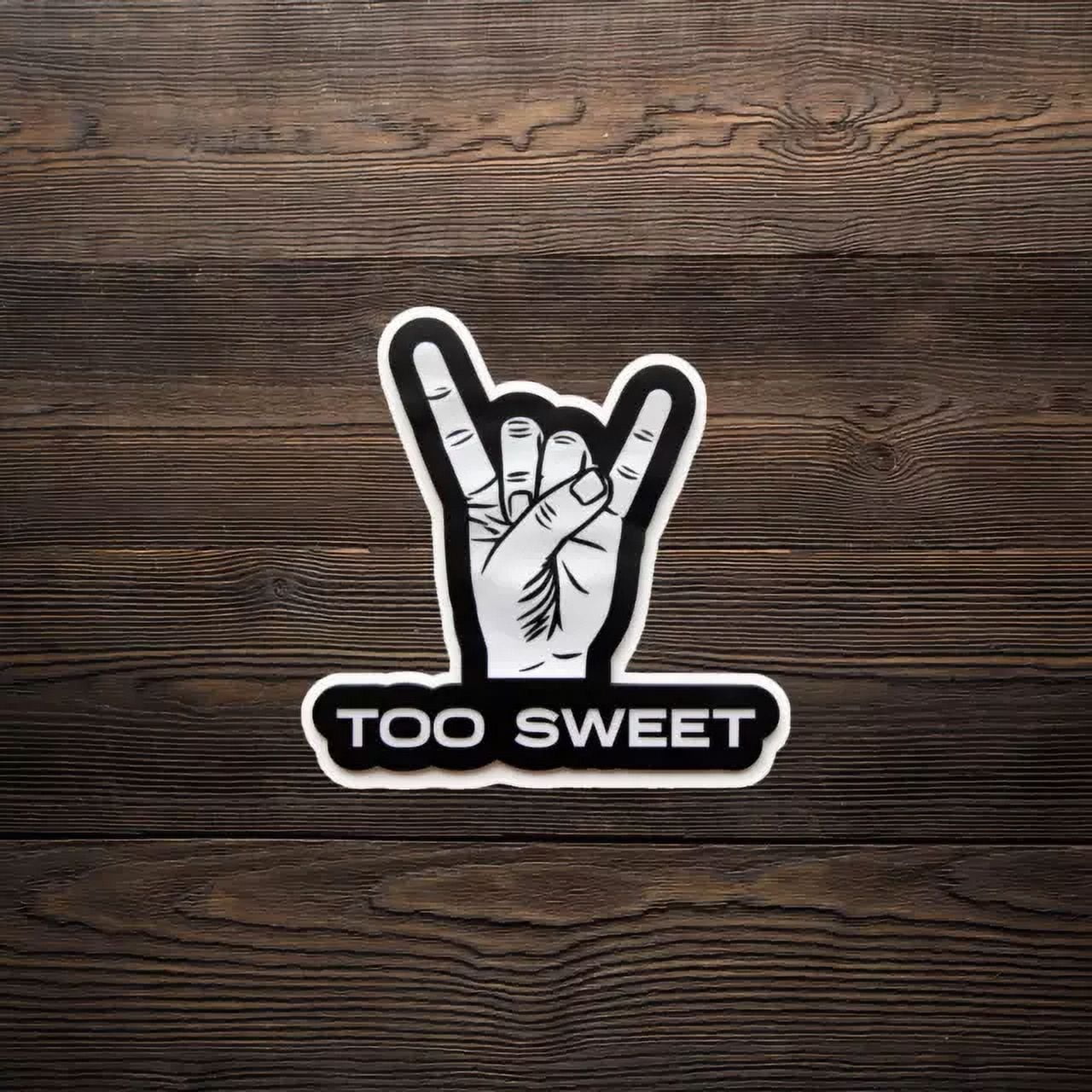Too Sweet Rock On Hand Gesture Sticker - Rocker Style Decalphone Decal ...