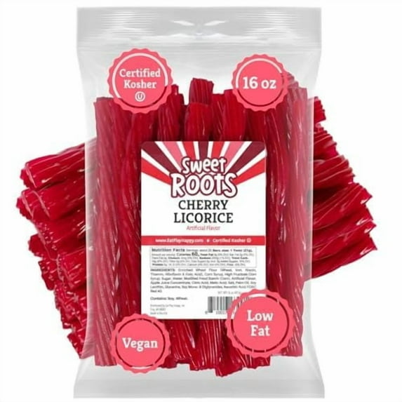 Sweet Roots Cherry Licorice BCF26 Twists - 1 Bag (16 oz) - Jumbo Size ...