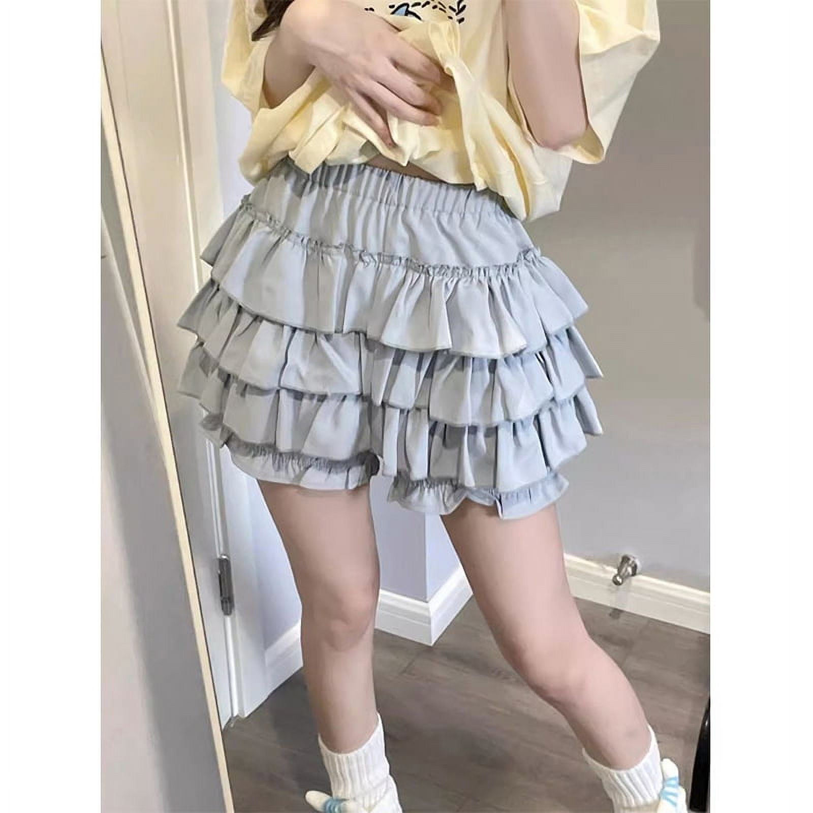 Sweet Ruffles Mini Skirt Women Kawaii Lolita Bow A Line Skirts Harajuku ...
