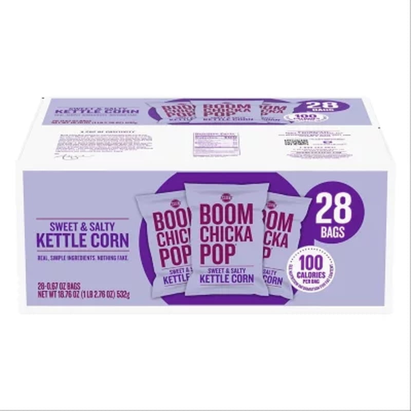 Sweet & Salty Boom Chicka Pop 0.67 oz Popcorn, 28 Pack – Whole Grain ...