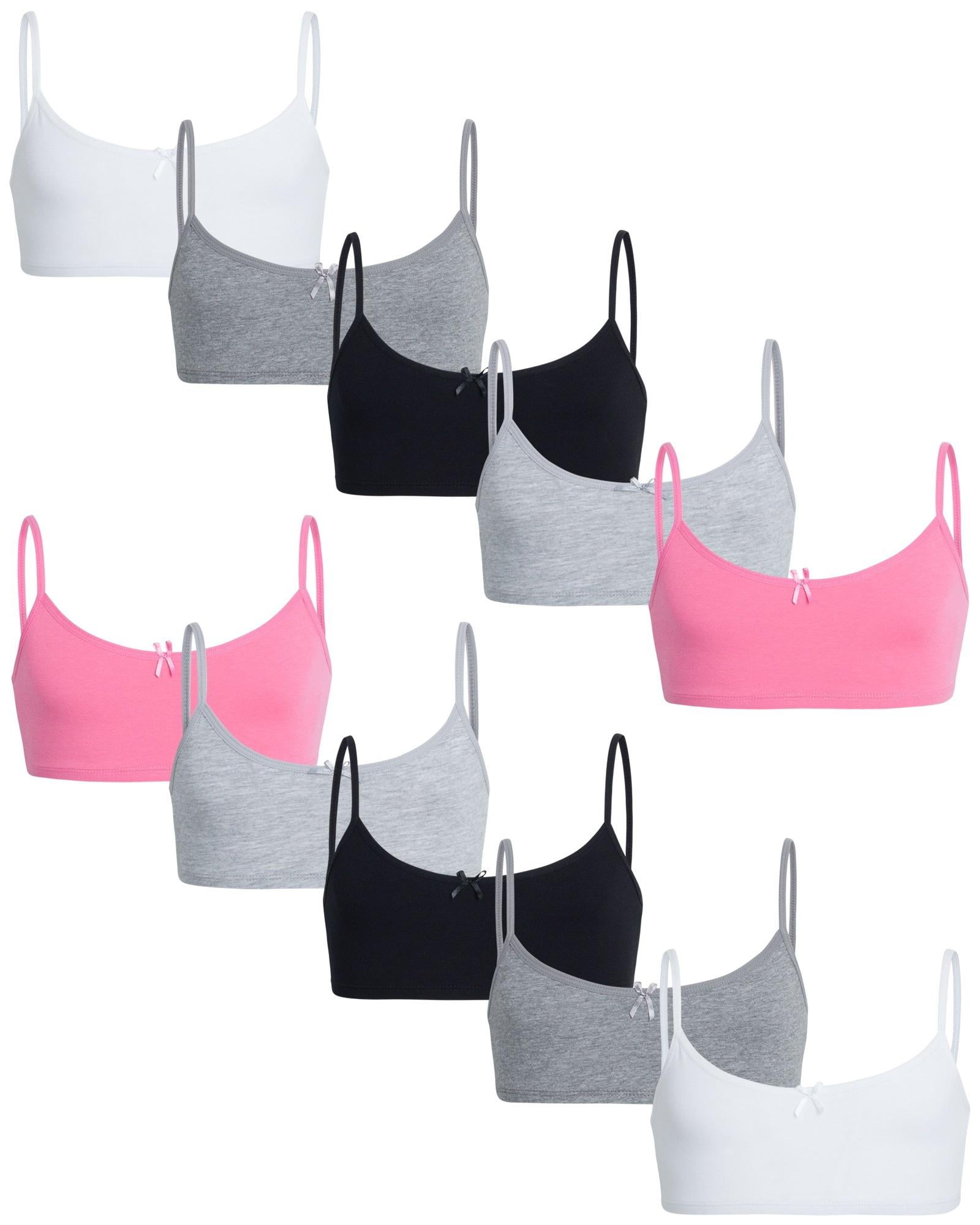 Sweet & Sassy Girls Cotton Spandex Cami Crop Training Bra (10 Pack ...