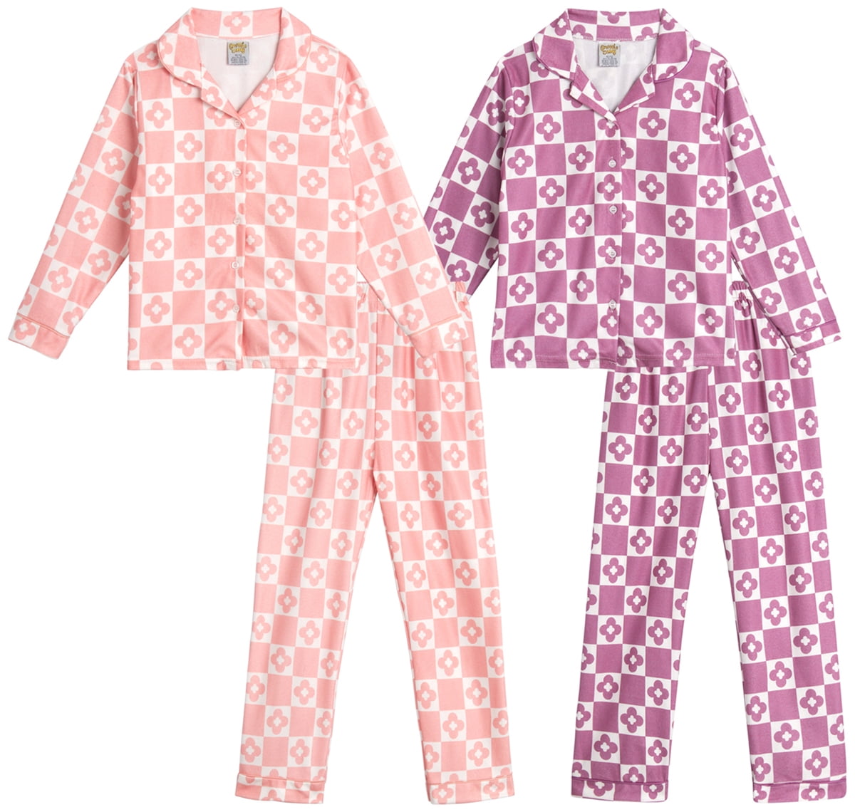 Sweet & Sassy Girls' Flannel Fleece Pajamas - 4 Piece Long Sleeve ...