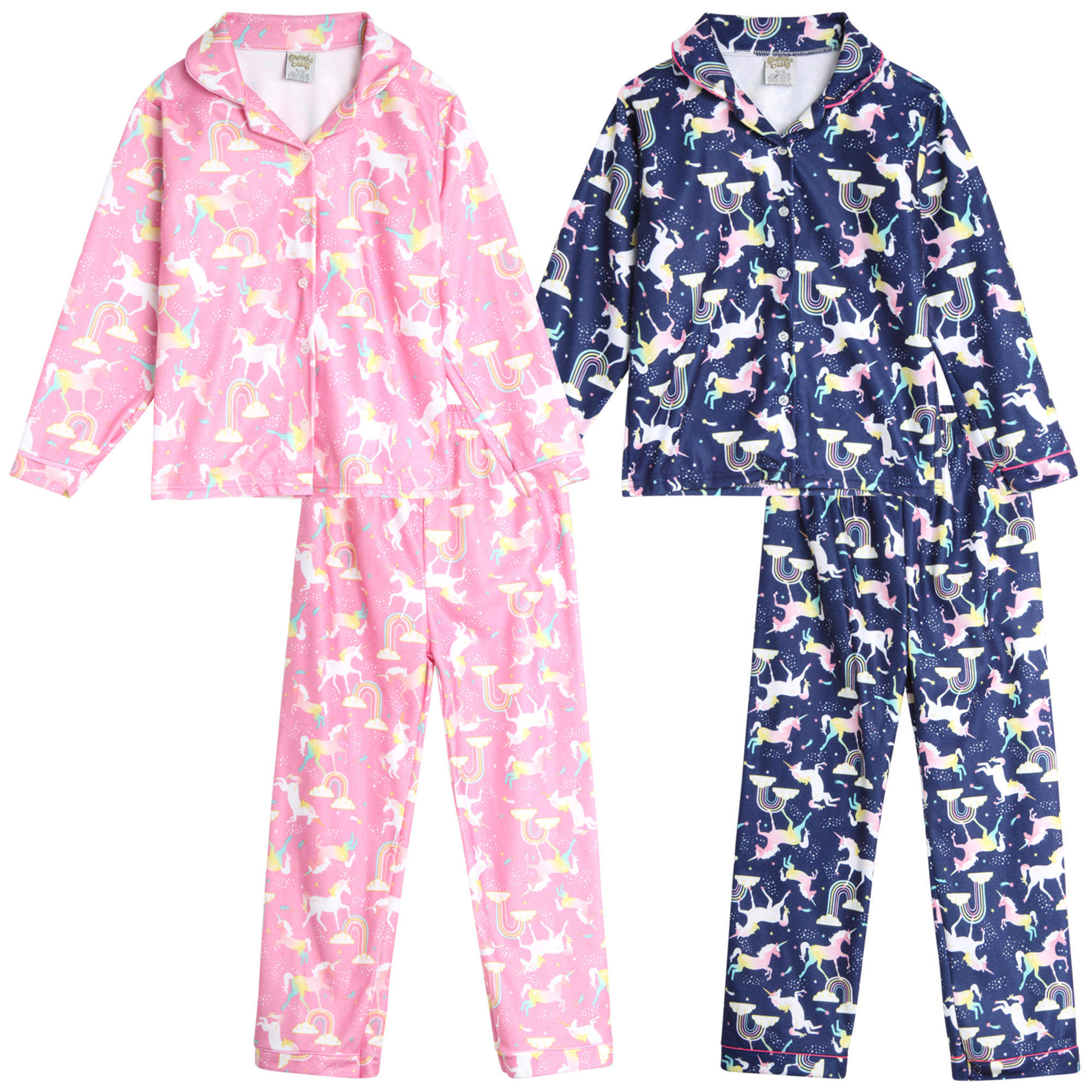 Sweet Sassy Girls Flannel Fleece Pajamas 4 Piece Long Sleeve