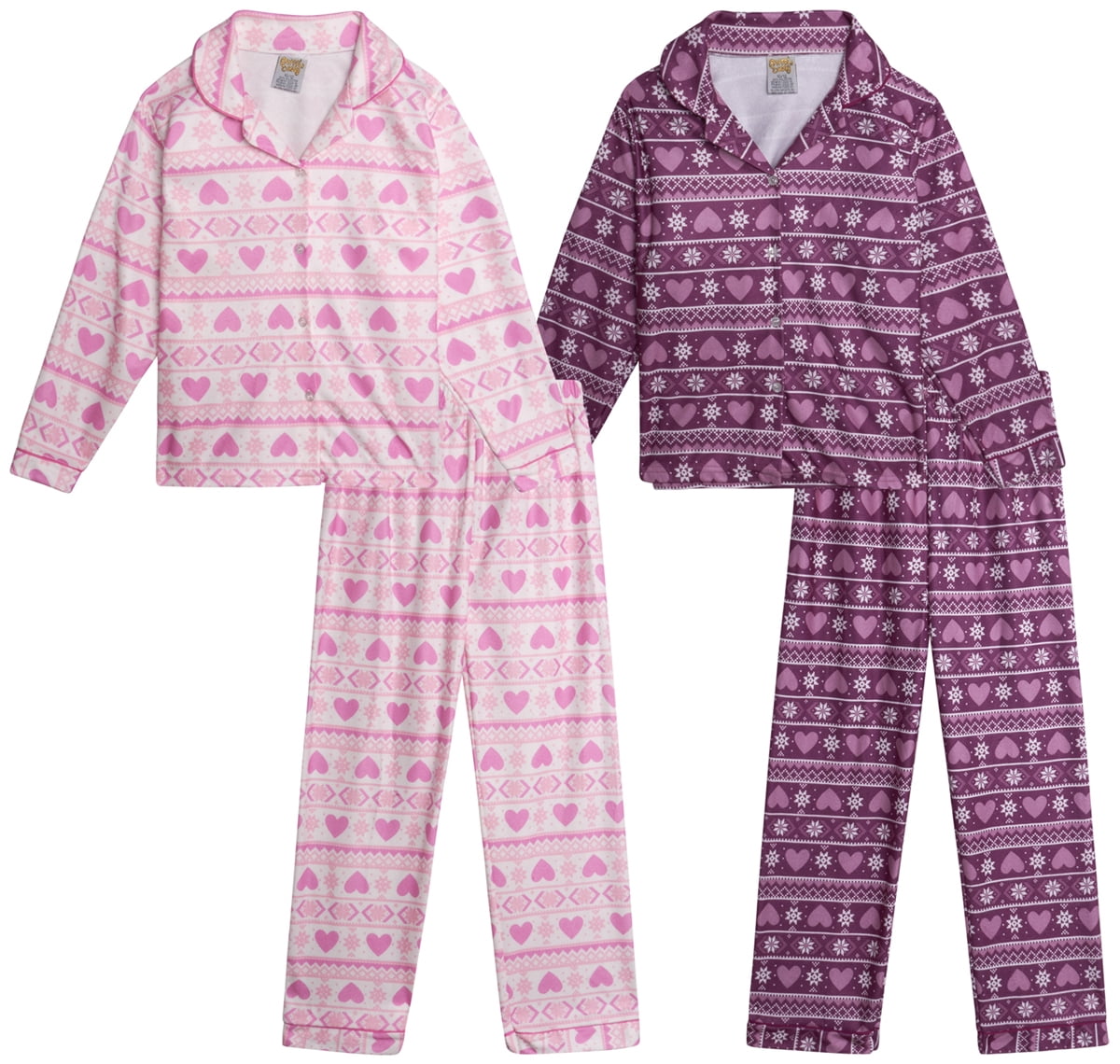 Sweet & Sassy Girls' Flannel Fleece Pajamas - 4 Piece Long Sleeve ...
