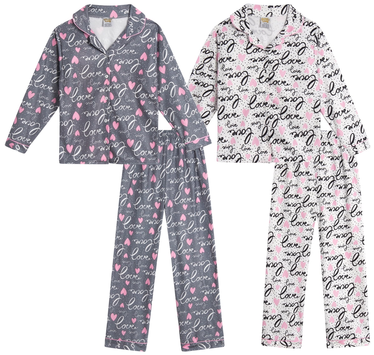 Sweet & Sassy Girls' Flannel Fleece Pajamas - 4 Piece Long Sleeve ...