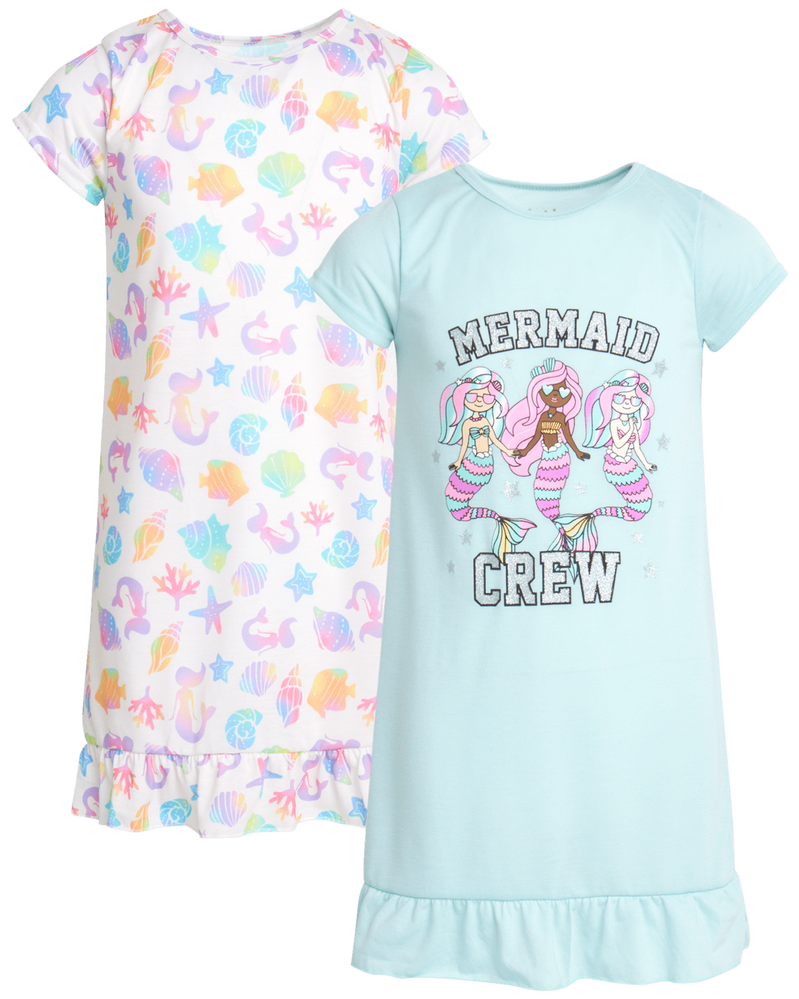 Sweet & Sassy Girls' Multipack Long-Sleeve Nightgown Pajamas With ...