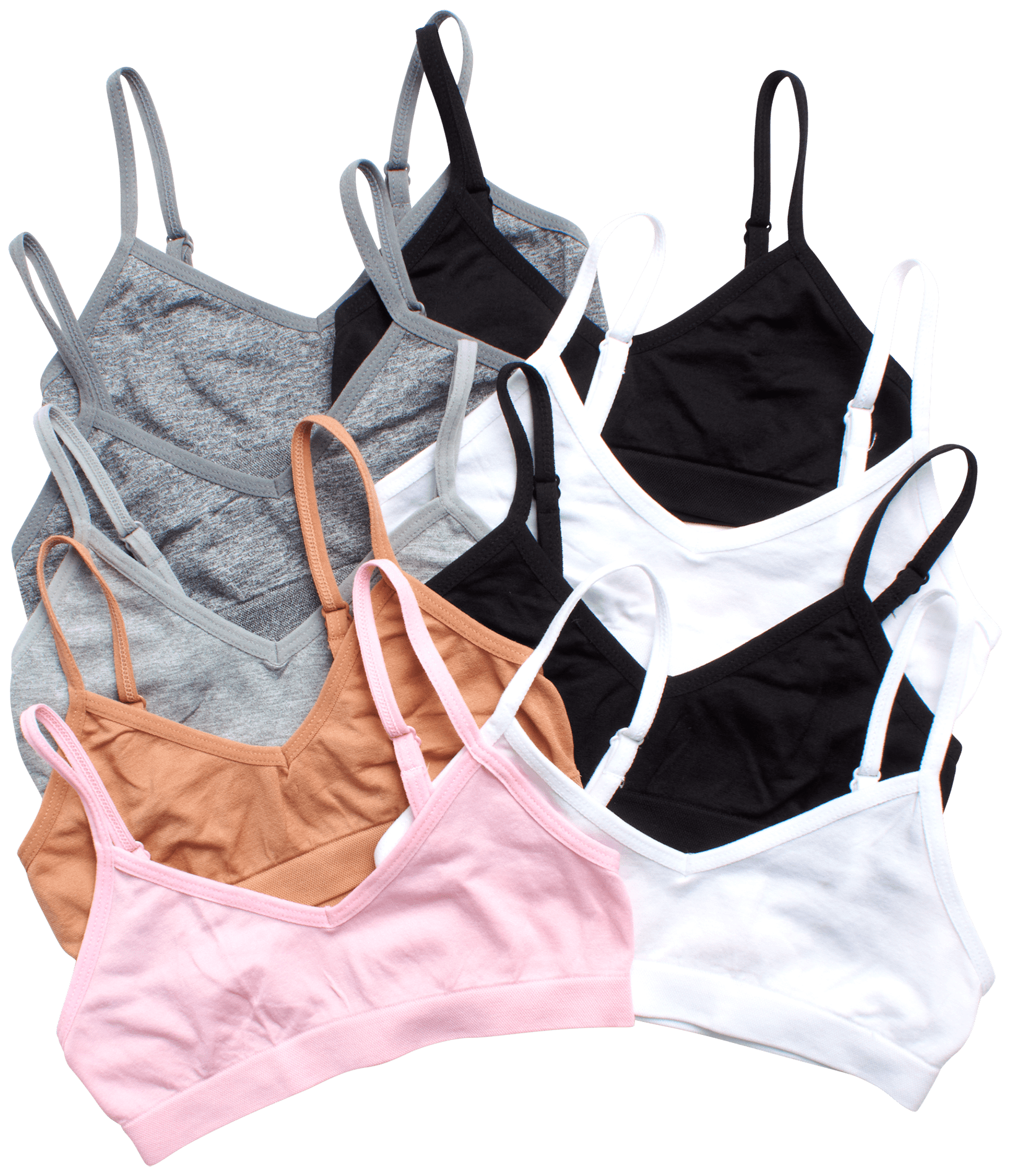Sweet & Sassy Girls' 9-Pack Seamless Training Bras – Comfortable & Easy ...