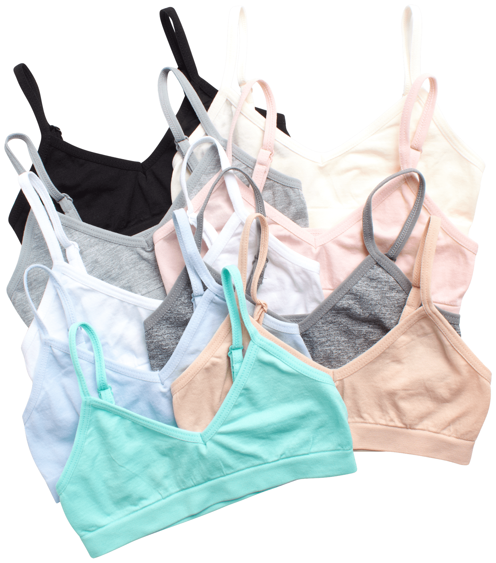 Sweet N Sassy Girls Training Bra Set, Seamless Wireless Bralette, 9 ...