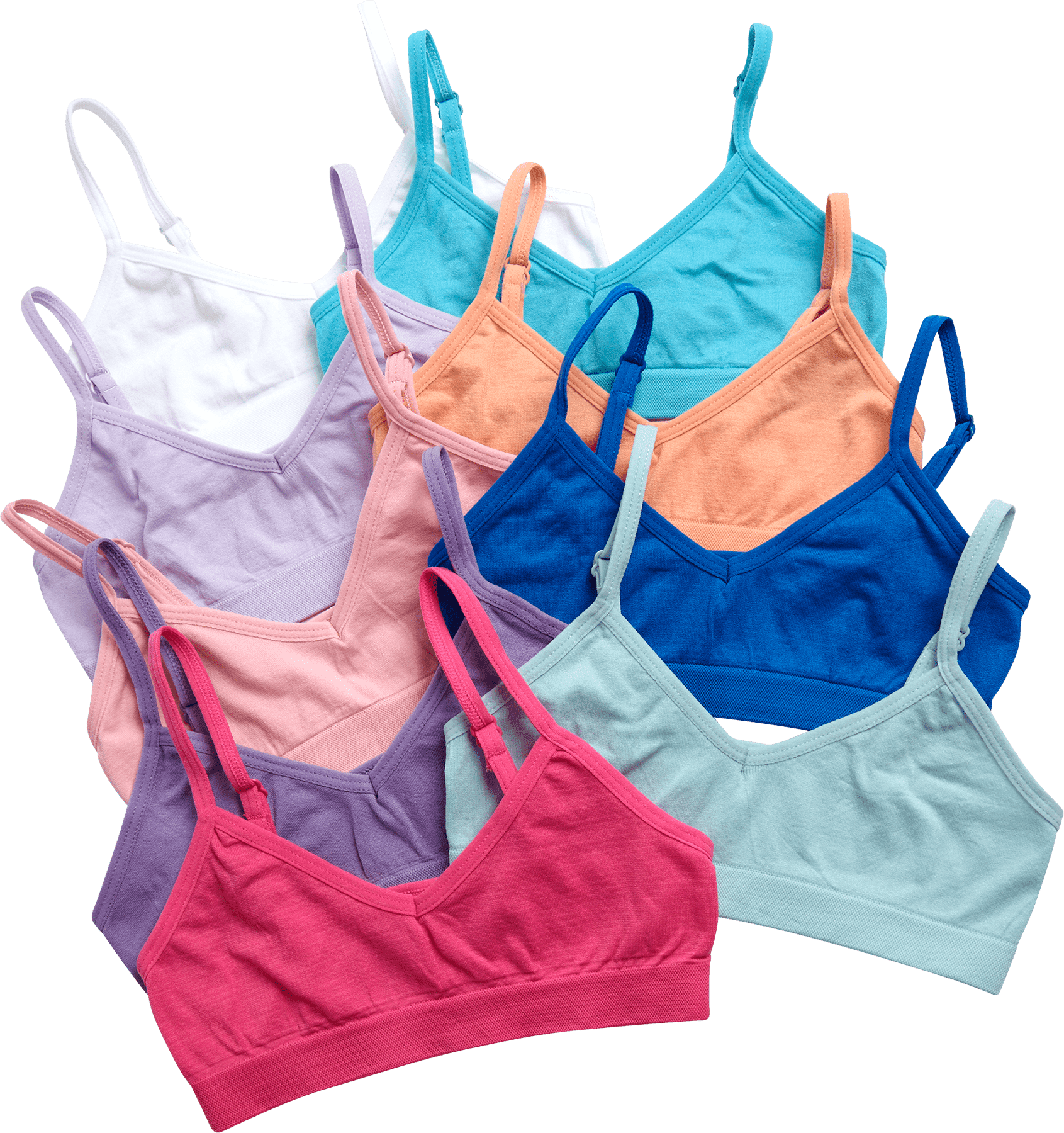 Sweet & Sassy Girls Seamless Training Bras - 9 Pack for Comfort & Daily ...