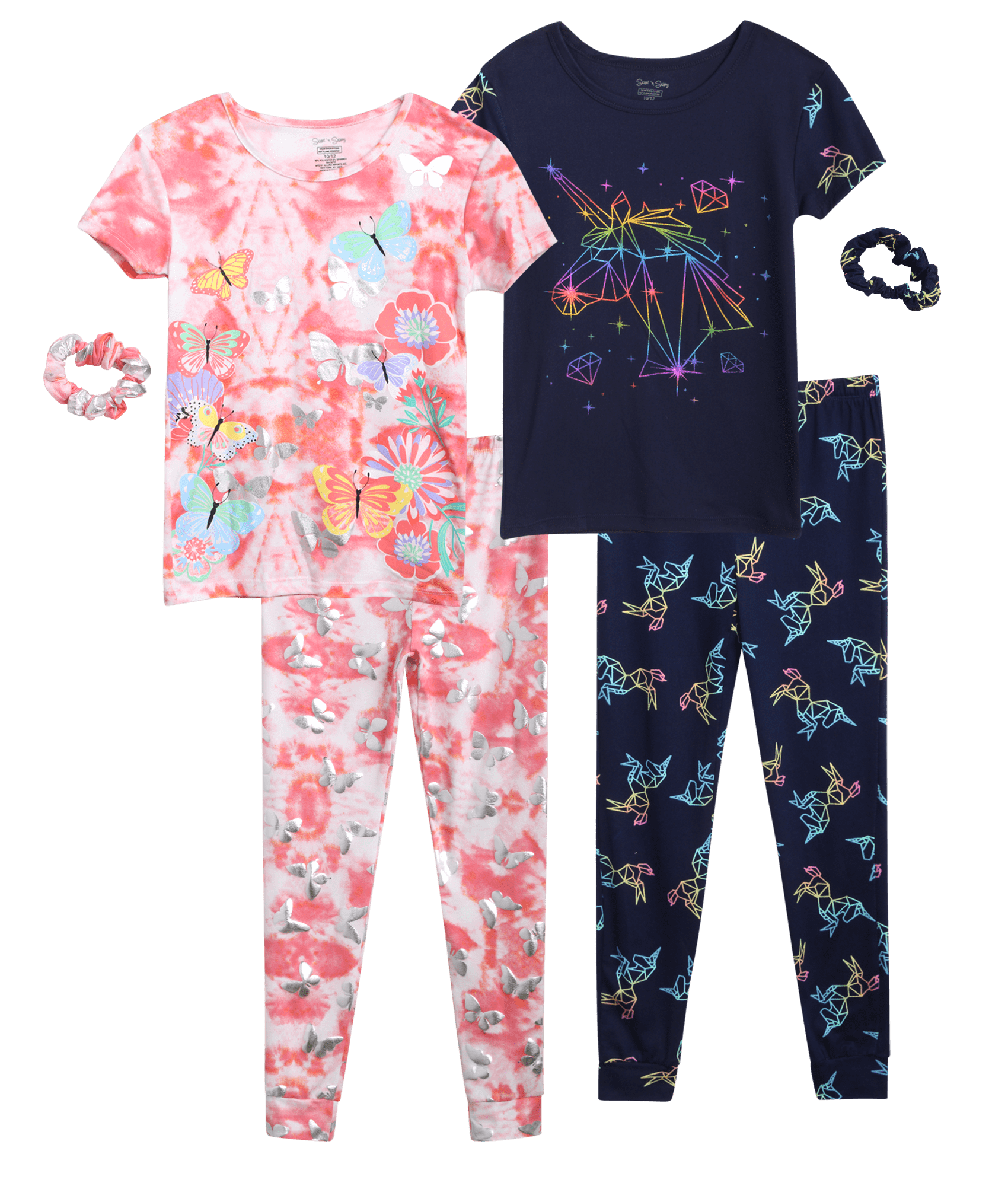 Sweet & Sassy Girls' Sleepwear Pajama Set with Scrunchie (7-16) - 4 ...