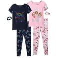 Sweet & Sassy Girls' 4-Piece Snug Fit Pajama Set with Sleep Shirts ...