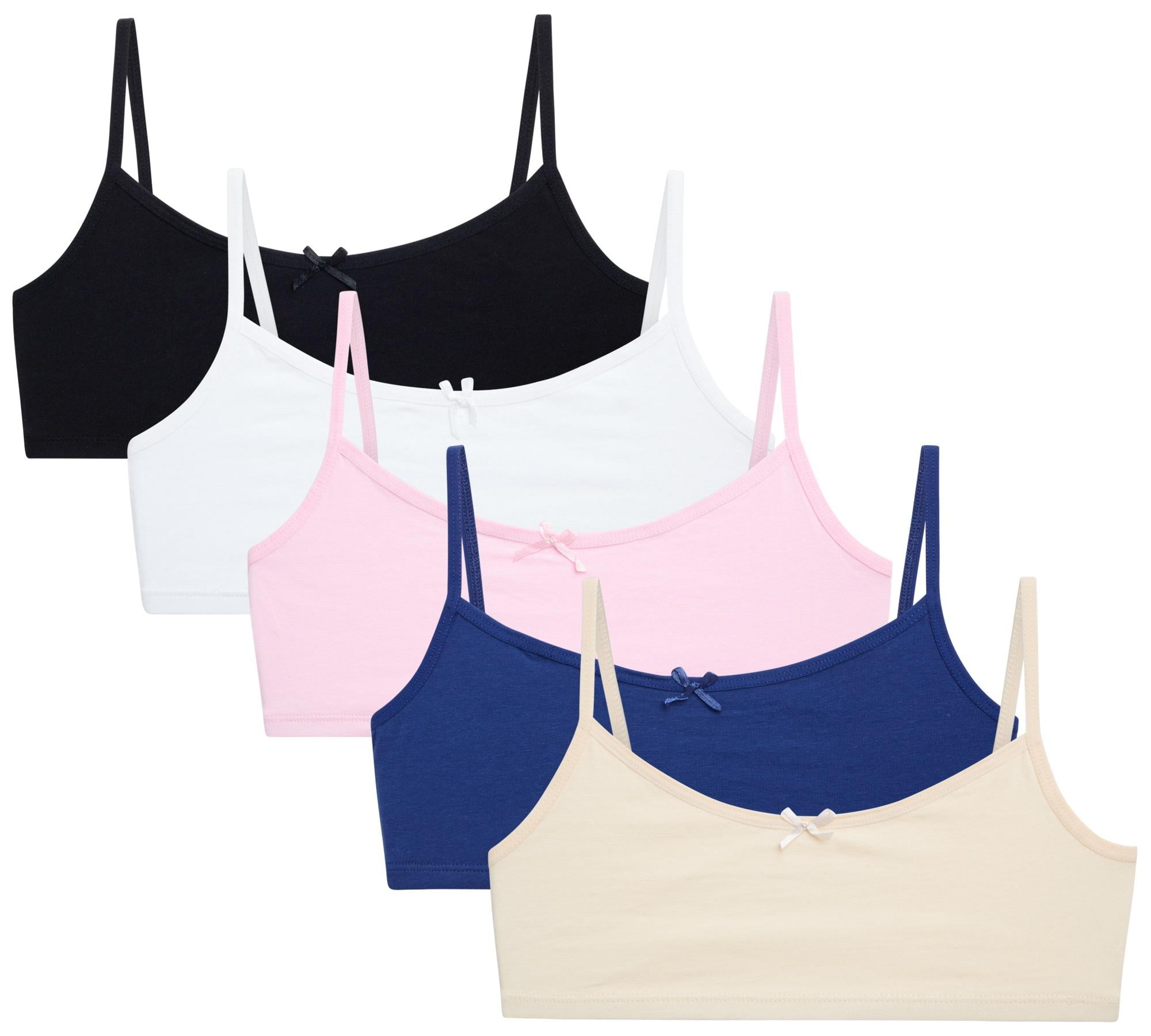 Sweet N Sassy Girls Cotton Spandex Training Bra, 5 Pack, Cami Bralette ...