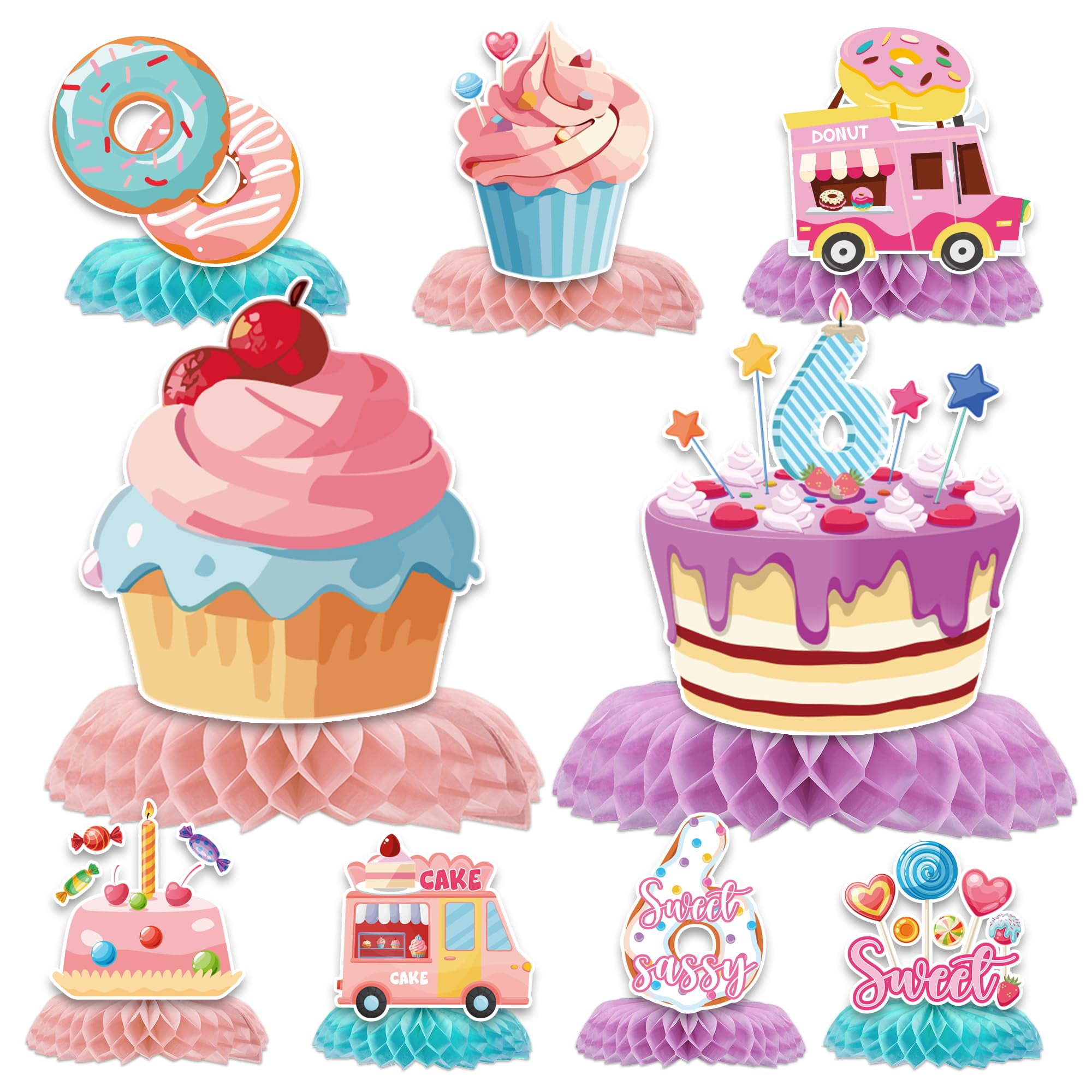 Sweet Sassy and Six Birthday Decorations - 9PCS Sweet Sassy and Six ...