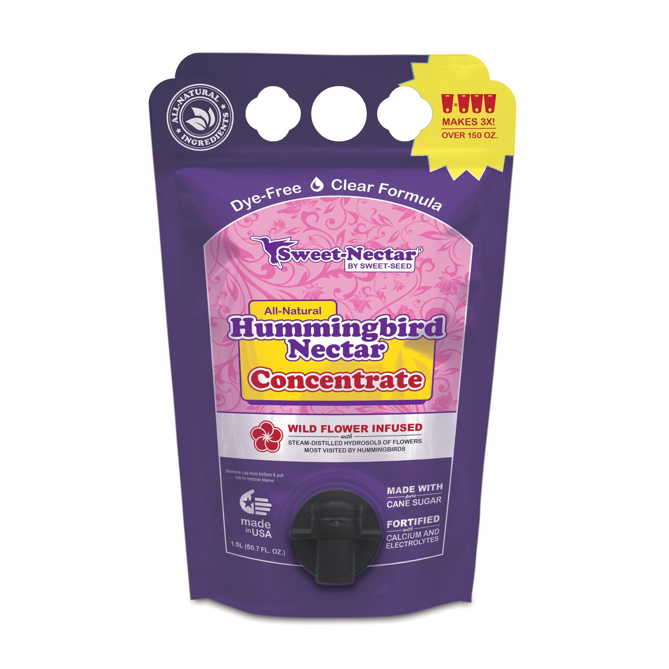 Sweet-Seed Sweet-Nectar® Hummingbird Nectar Concentrate, Dye-Free, 50.7 ...