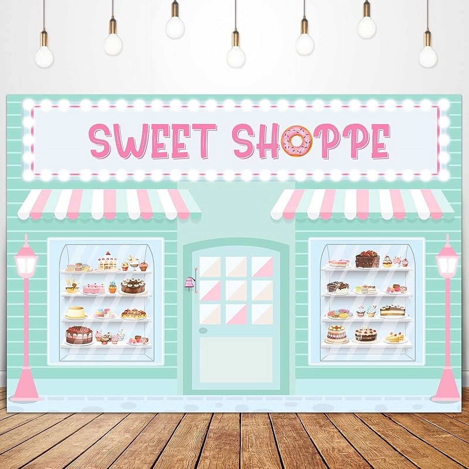 Sweet Shoppe Backdrop Cute Dessert Parlor Candyland Cake Donut Ice ...