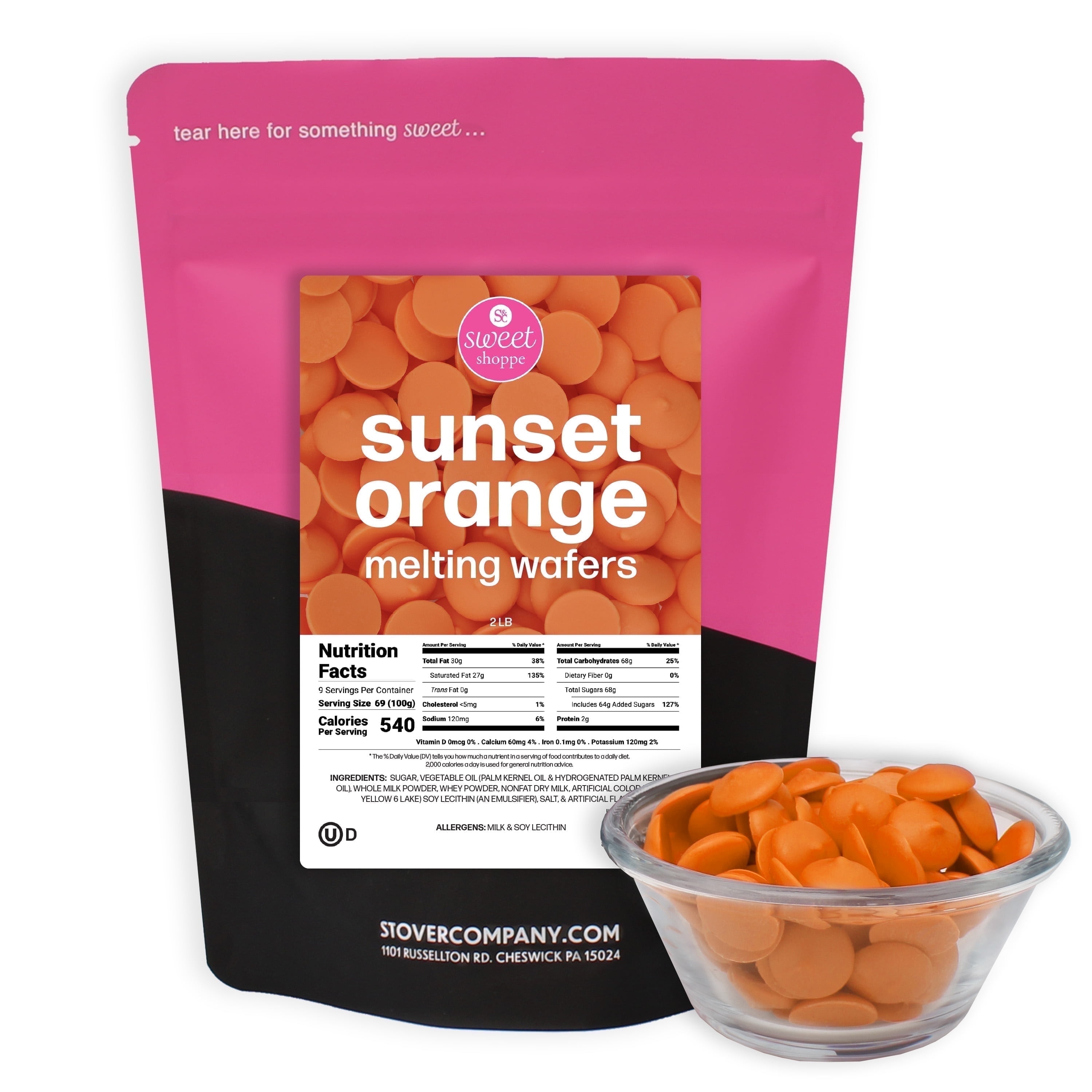 Sweet Shoppe Sunset Orange Colored Melting Wafers, 2 lbs - Walmart.com