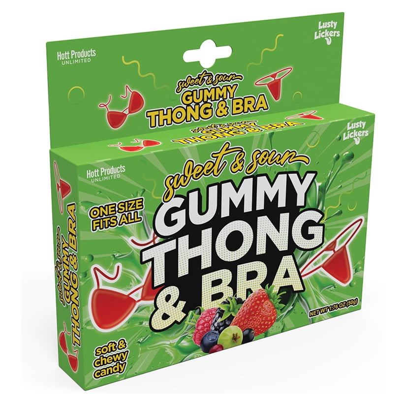 Sweet and Sour Gummy Thong & Bra Set - Walmart.com