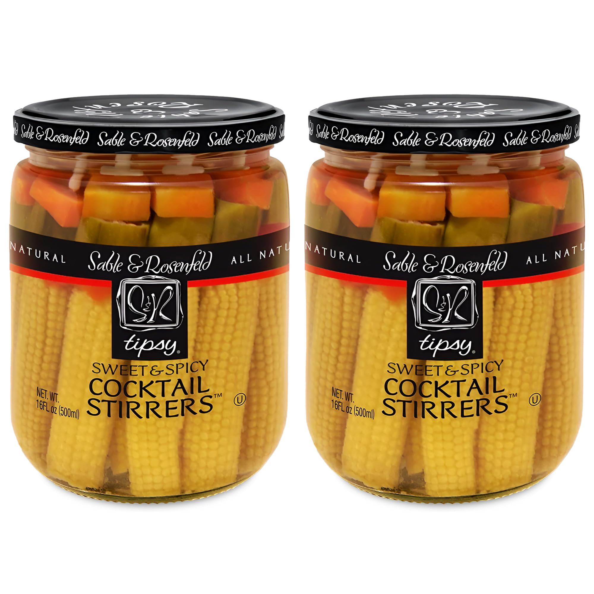 Sweet & Spicy Cocktail Stirrers - Baby Corn, Red Bell Pepper, Okra ...